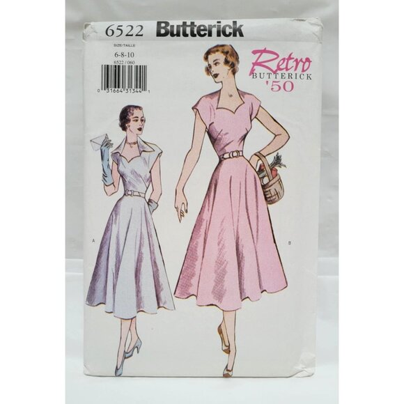Butterick | Other | Butterick Retro 5 Dress Sewing Pattern 6522 Sizes 6 ...